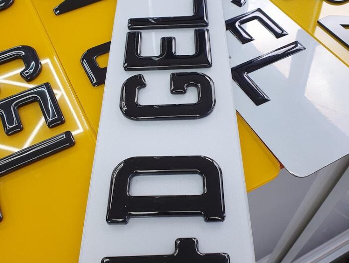 4D + 3D Gel Laser Cut Numbers Plate Front & Rear