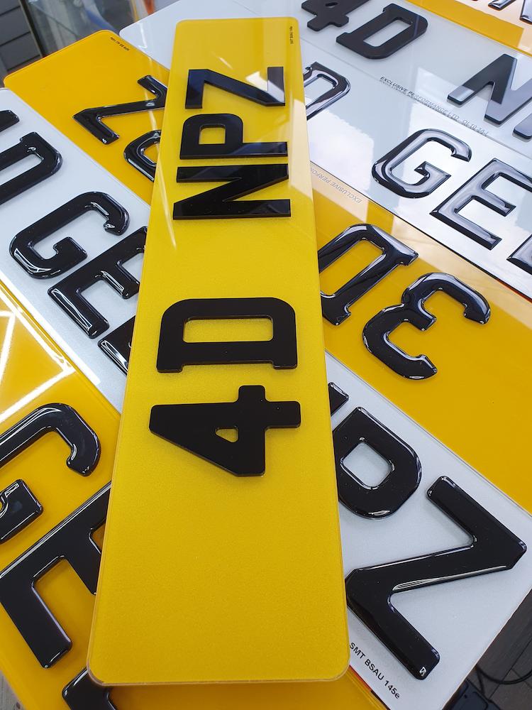 4D Laser Cut Numbers Plate Front & Rear