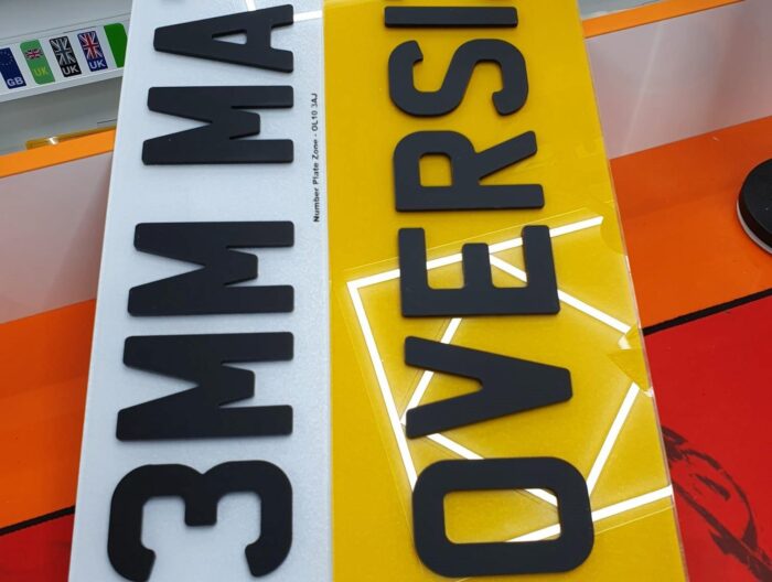 Oversized 3mm Matt Finish Number Plate Rear